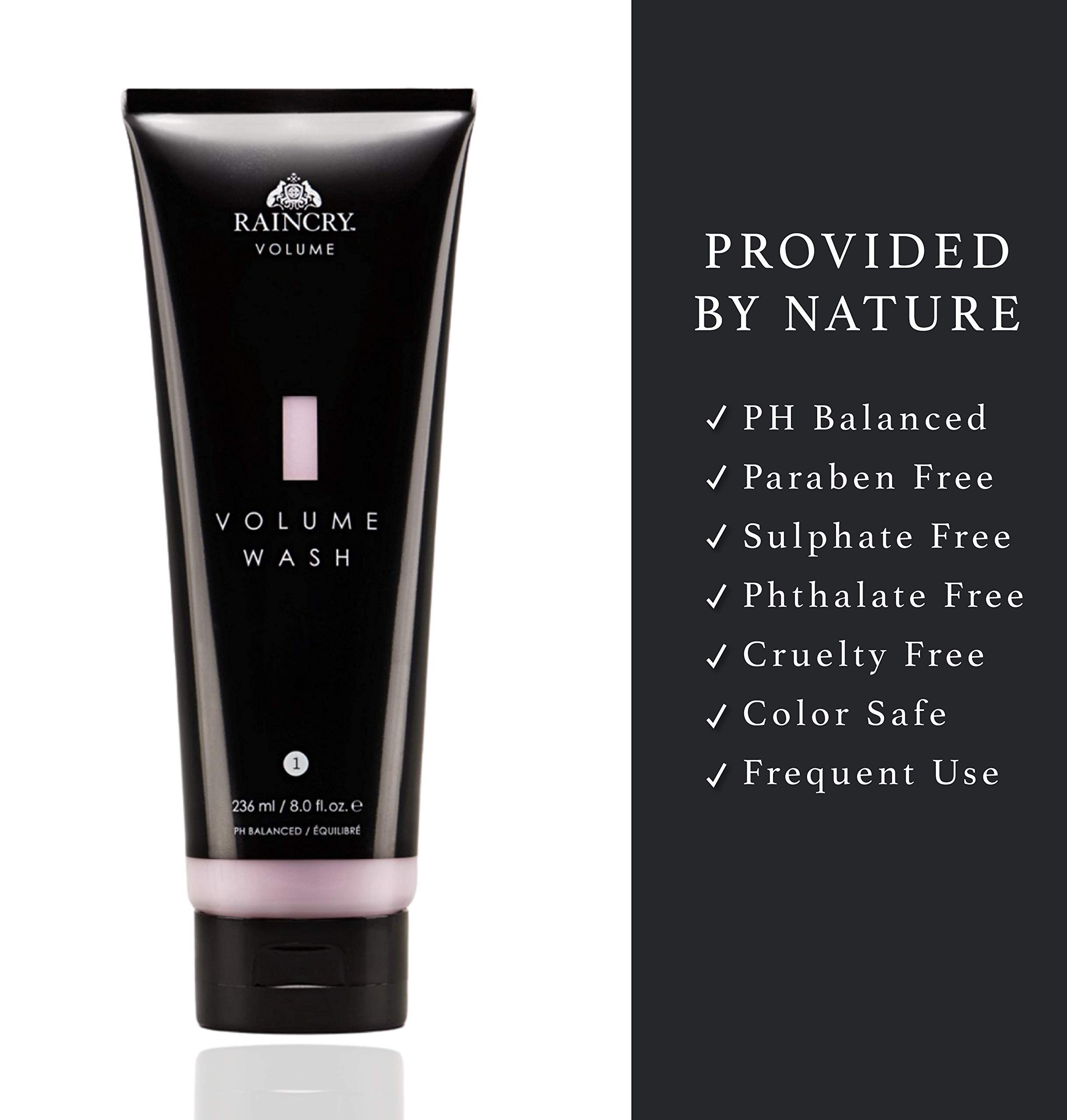 RAINCRY Volume Shampoo & Conditioner Bundle Set - 236mL - For Fine to Normal Hair - Free From Parabens, Sulfates, and Phthalates - Natural, Professional Hair Product