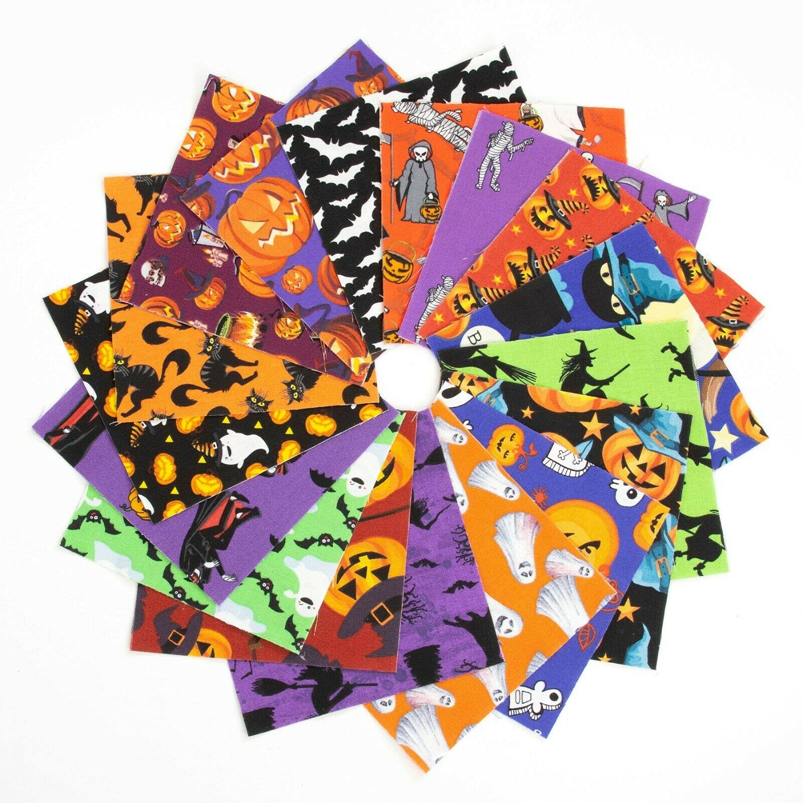 17 pc Halloween 1 Jelly Roll 2.5" pre-Cut 100% Cotton Fabric Quilting Strips