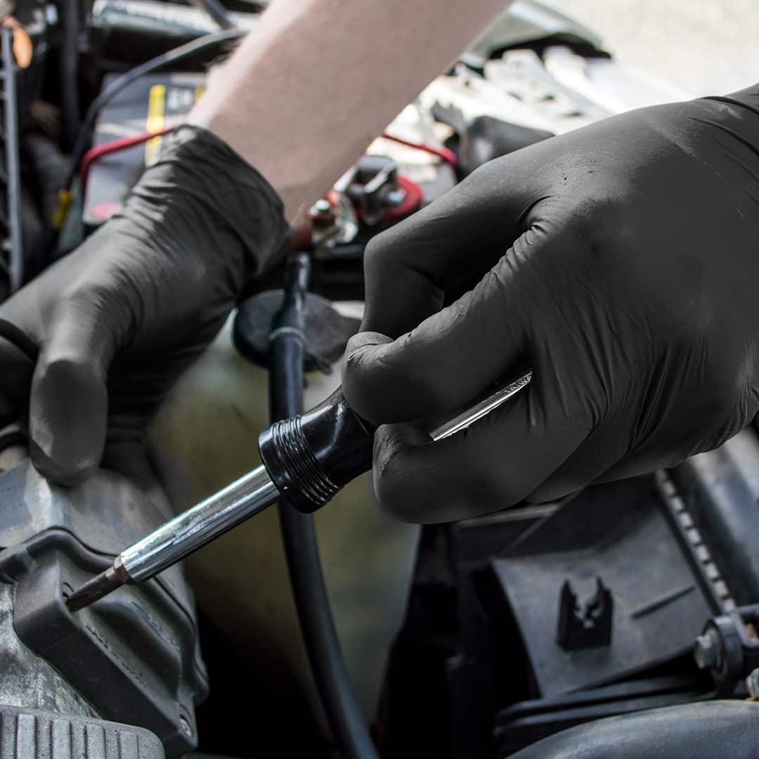 1st Choice Black Gloves Disposable Latex Free - Nitrile Gloves Large Black Nitrile Gloves for Cooking - 6 mil, Box of 100