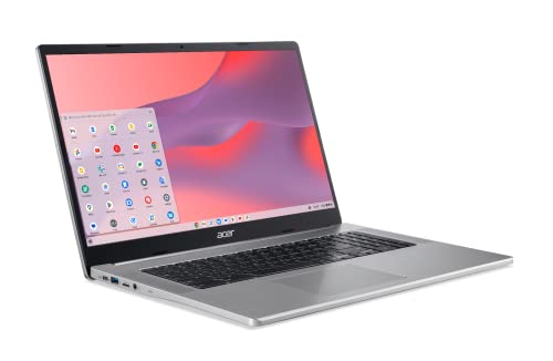 Acer Chromebook 317 CB317-1H-C6RK Laptop | Intel Celeron N4500 | 17.3" Full HD IPS Display | 4GB LPDDR4X | 128GB eMMC | Intel Wireless Wi-Fi 6 AX201 802.11ax | Chrome OS, Silver