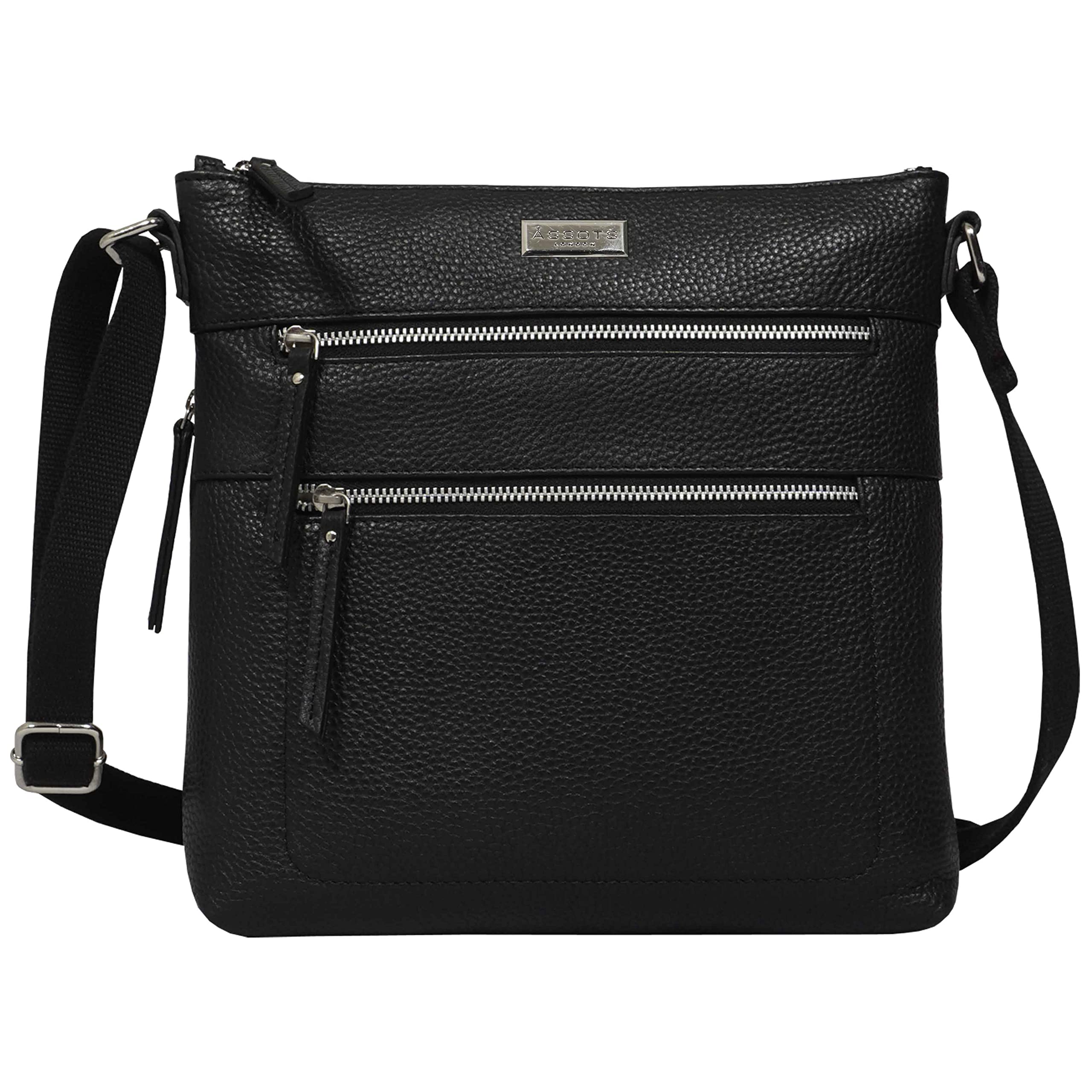 ASSOTS Crossbody Bags for Women – Real Leather Purses with RFID Protection, Multiple Pockets and Adjustable Strap
