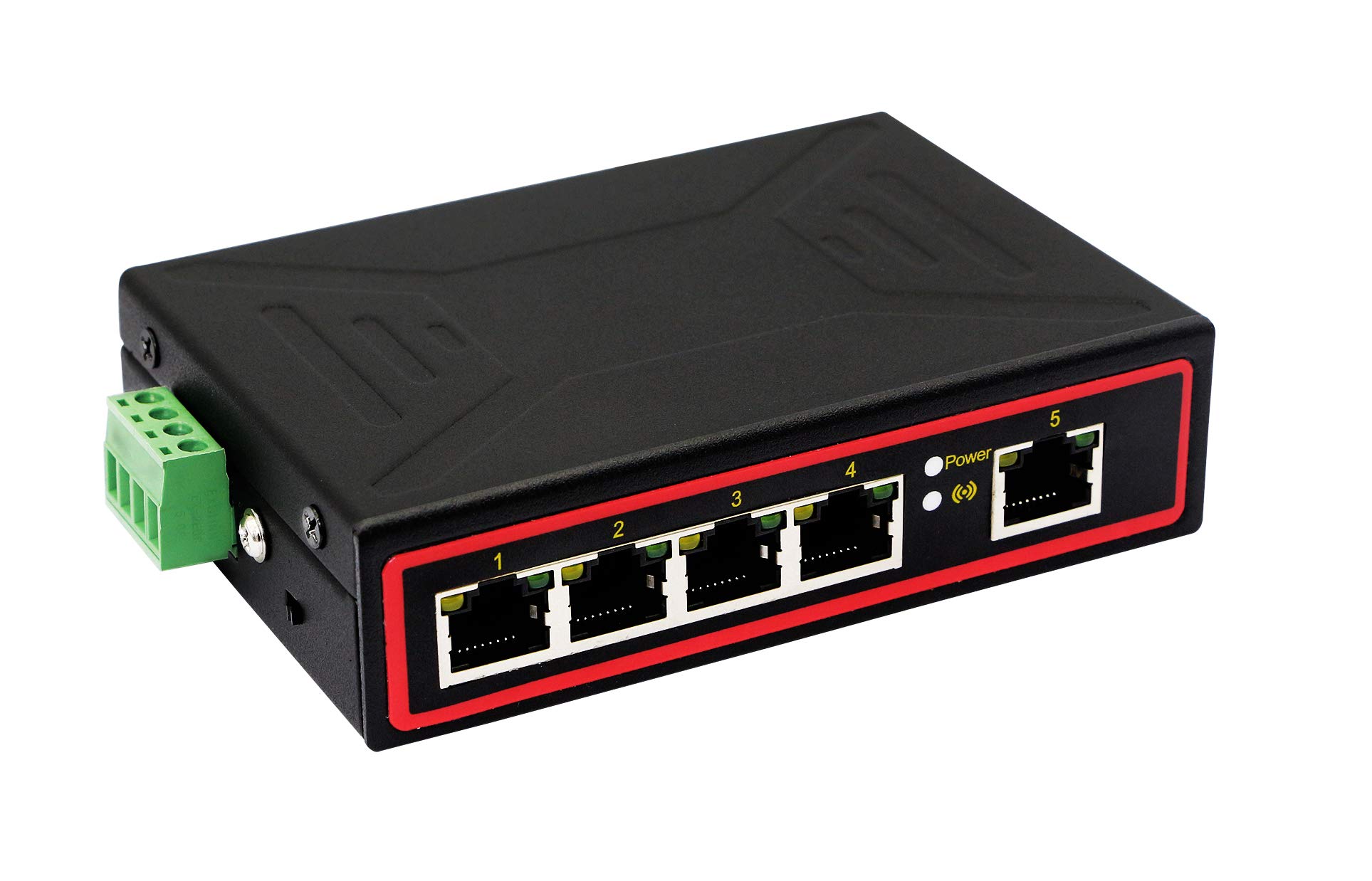CERRXIAN Industrial 5 Port Ethernet Switch DIN-Rail, 10/100M Network Switch Support IEEE802.3 - Transmission Distance 820.2ft