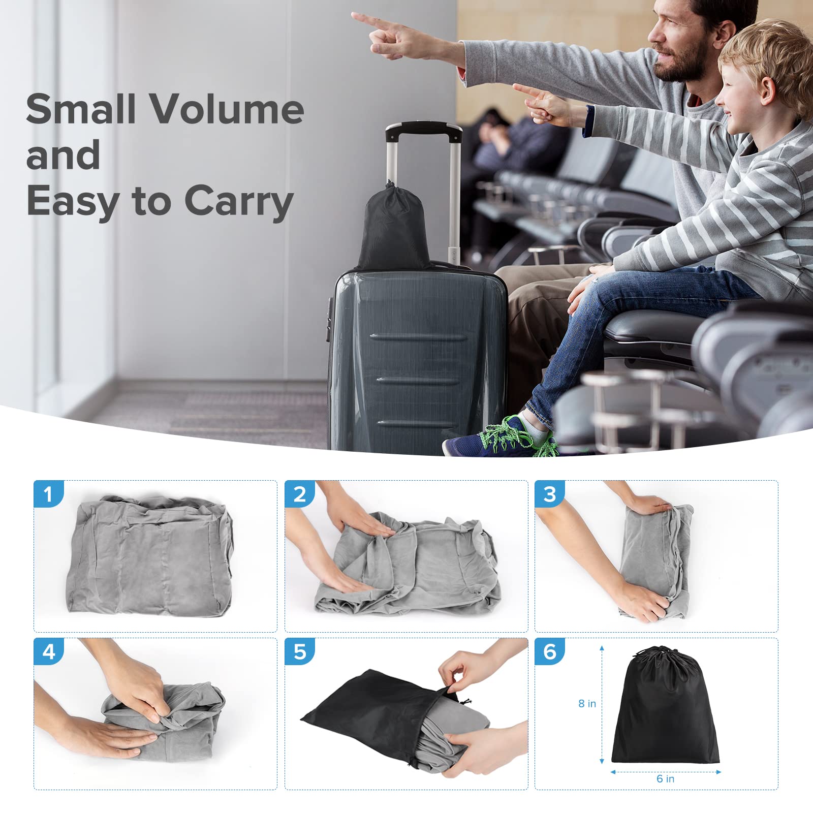 Maliton Inflatable Travel Foot Rest Pillow, Kids Airplane Bed