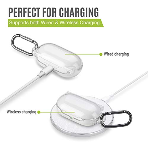 Kconn Polycarbonate Case for Galaxy Buds and Buds+ Plus, no Need Adhesive Case Cover, Hard and Shockproof, Compatible with Samsung Galaxy Buds and Buds Plus 2020 (Clear)