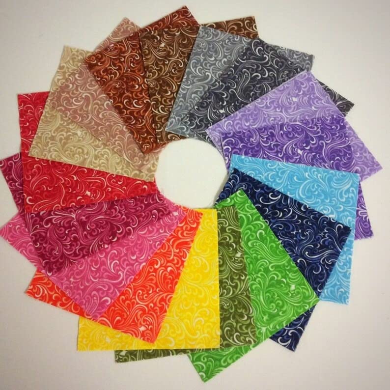 17 Pieces Fabric Cute, Beautiful 2.5 inch Yummy Twist Jelly Roll, Cute 100% Cotton Fabric Quilting Strips 2.5"