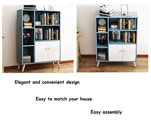 GDLMA Storage Sideboard,Modern Bookcase with 2 Doors,Blue