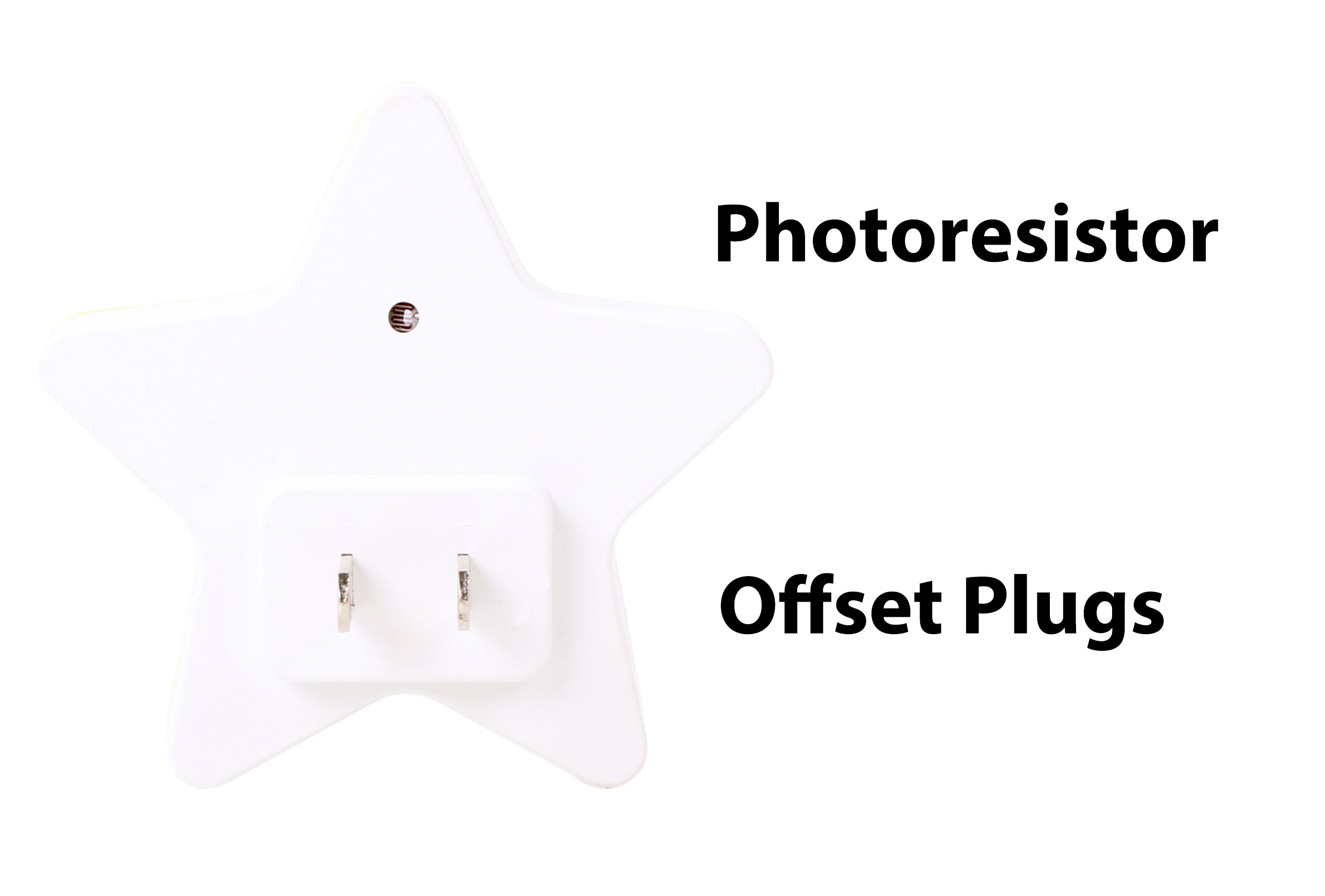 4 Pack WarmWhite-LED Plug-in Night Light for Kids - Light Sensor Controlled Dusk to Dawn Plug-in LED Night Lights - Pentagram Shaped Lamp Take Good Care Children Sleep