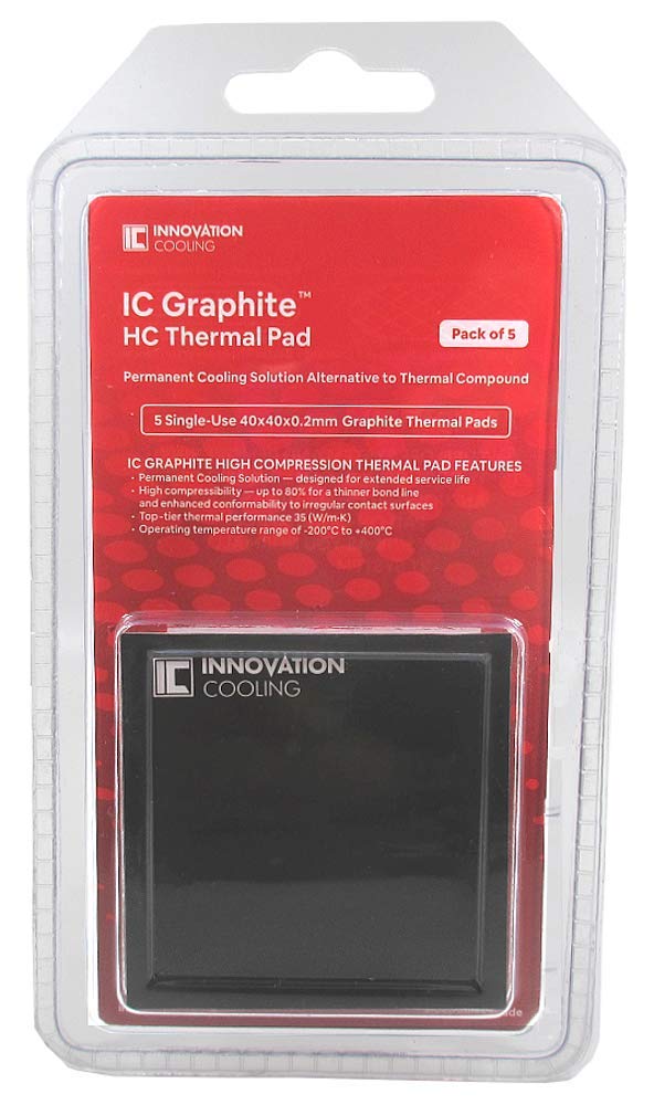 IC Graphite High Compression Thermal Pad - Permanent Replacement for Thermal Paste/Grease (40X40mm 5-Pack) …
