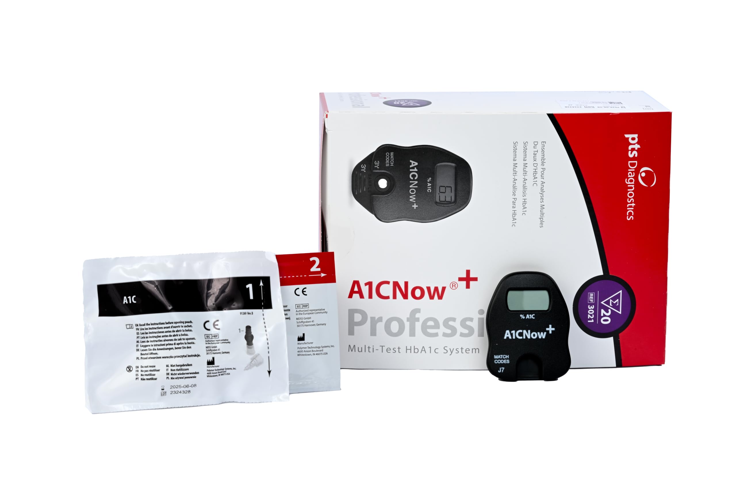 A1CNow+, Hba1c Blood Monitor w/ Sampler, 20 Test Kit
