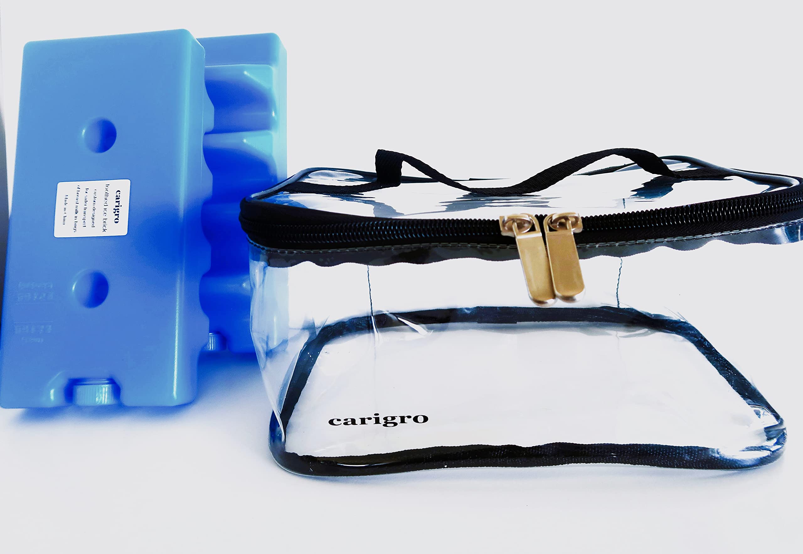 Ice Pack and Safety Case Set for Breastmilk Bags - carigro Brand - Insert for Breastmilk Cooler Bag (3 Items)