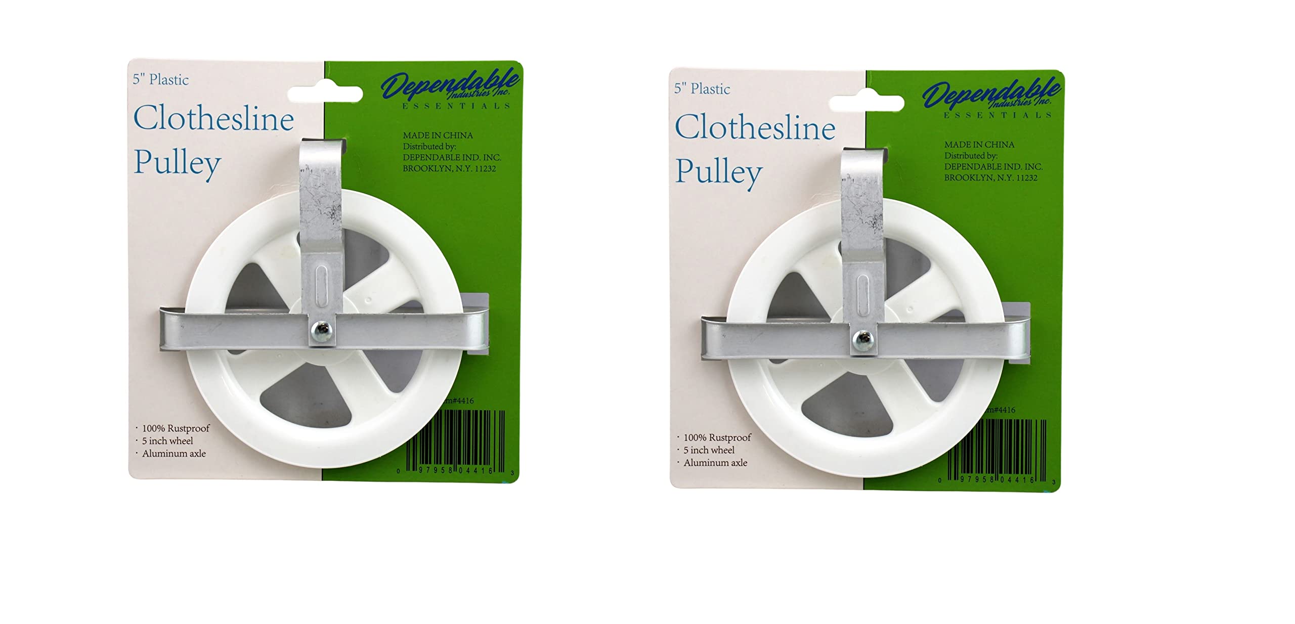 2 Piece Set Clothesline Pulley Weather Resistant 5 Inch Aluminum Axle Rustproof Deep Groove for Outdoor Laundry Drying Line Pulley for Clothes, Coats, Blankets, and More