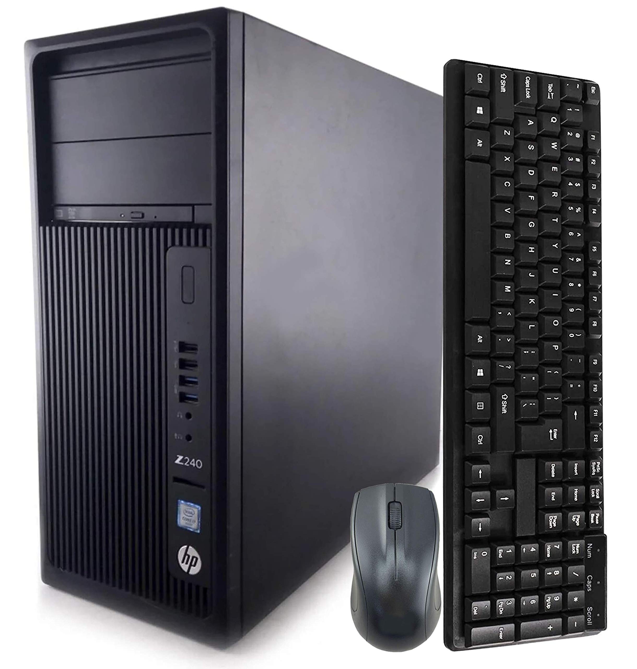 HP Z240 Tower Computer Workstation PC, Intel Core i5 6600 3.3GHz Processor, 32GB DDR4 Ram, 512GB NVMe SSD, Wireless Keyboard & Mouse, WiFi | Bluetooth, Windows 10 Professional (Renewed)