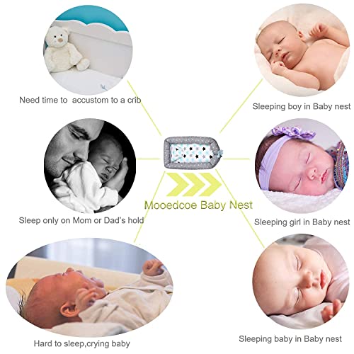 Baby Lounger Cover Baby Nest Cover 100% Cotton Breathable Sleeping Bed Cover for Newborn Nest Co Sleeping Bed Machine Washable (Star)