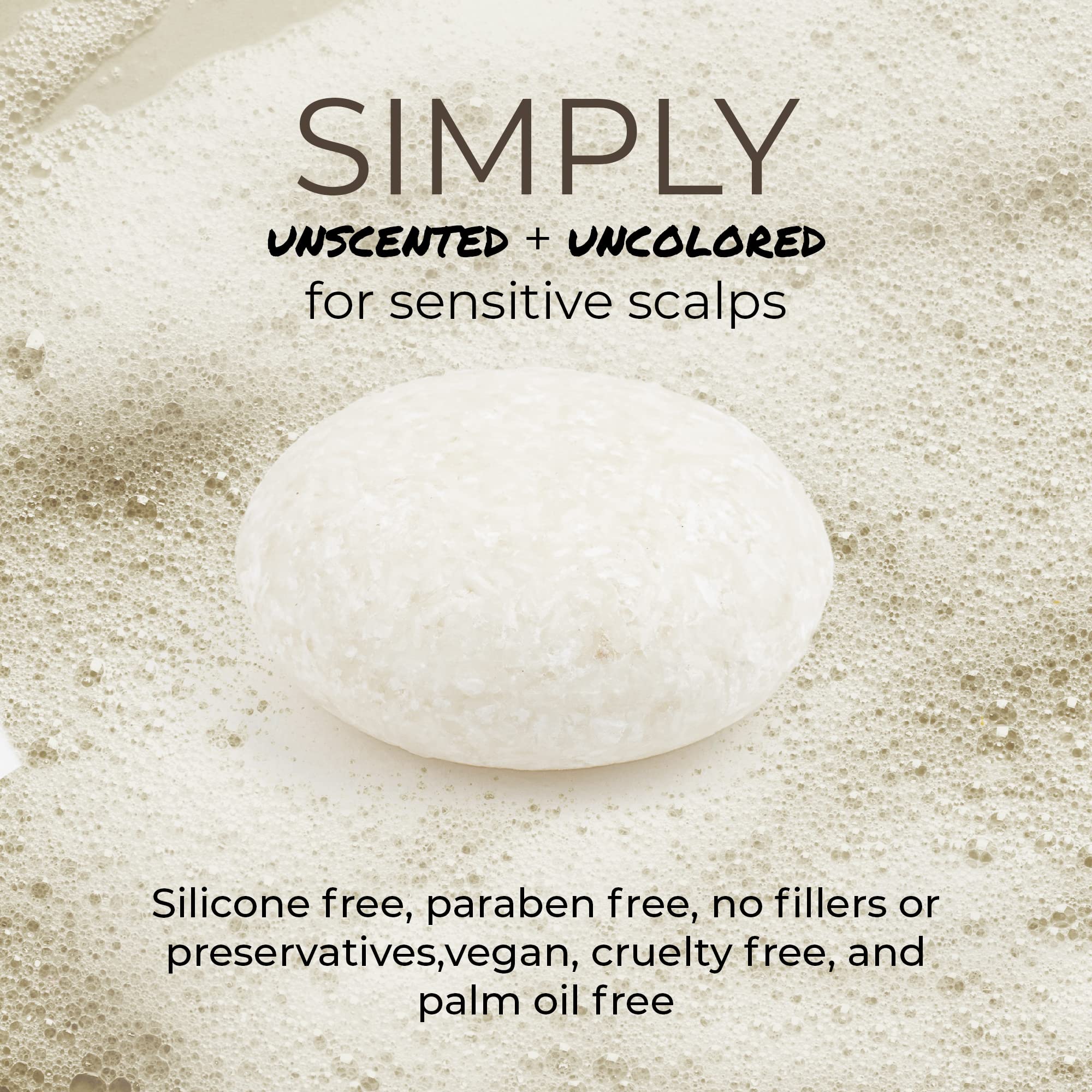 Suds & Co. Solid Shampoo Bar, Zero Waste Shampoo, Natural Shampoo Bar Soap, Sustainable, Eco-Friendly Hair Care - Simply (Unscented), 3.0 Ounce