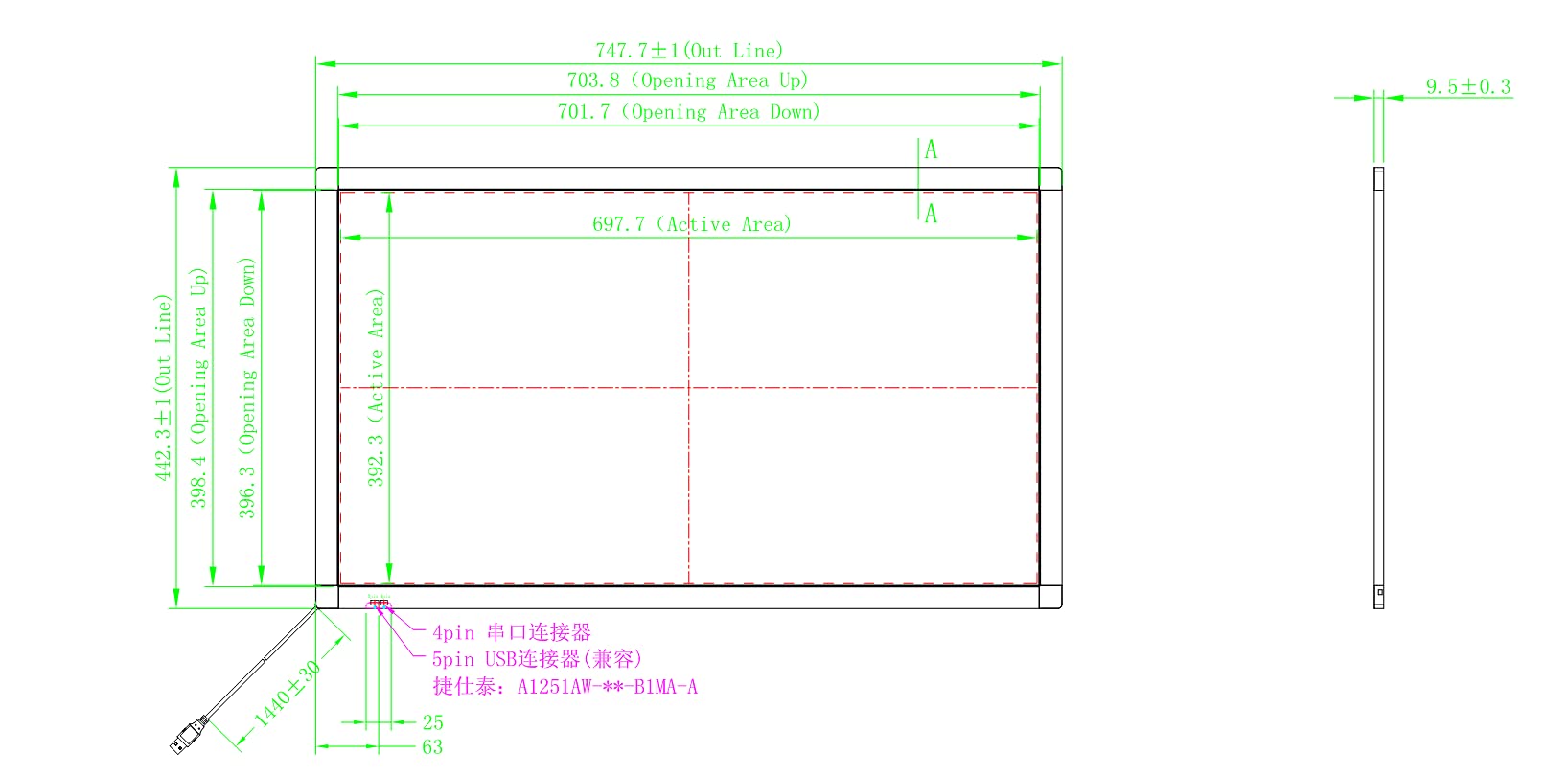 SZXTTOUCH 32 Inches 20 Touch Points IR Touch Frame,Infrared Touch Panel,Touch Screen Overlay Kit Plug and Play
