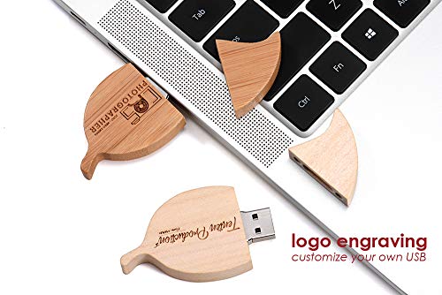A Plus+ 10 Pack USB 3.0 Flash Drives 64GB Bamboo Leaf USB 3.0 Memory Stick Birthday Gifts