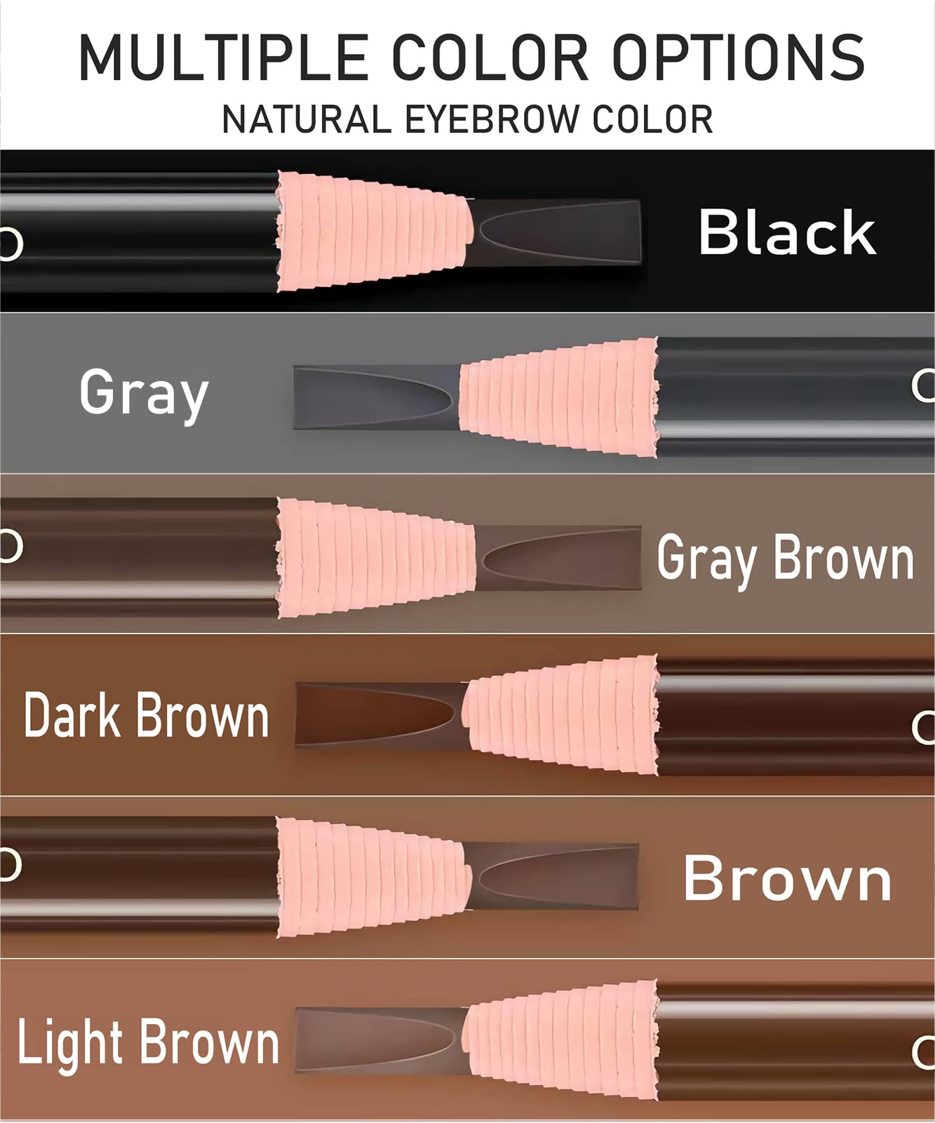 SUMEITANG 12 Pcs Pull Cord Peel-off Dark Brown Eyebrow Pencil,Wooden Hard-core Microblading Eye Brow Pencil For Marking, Filling And Outlining, waterproof and sweat-proof for Professionals & Beginners