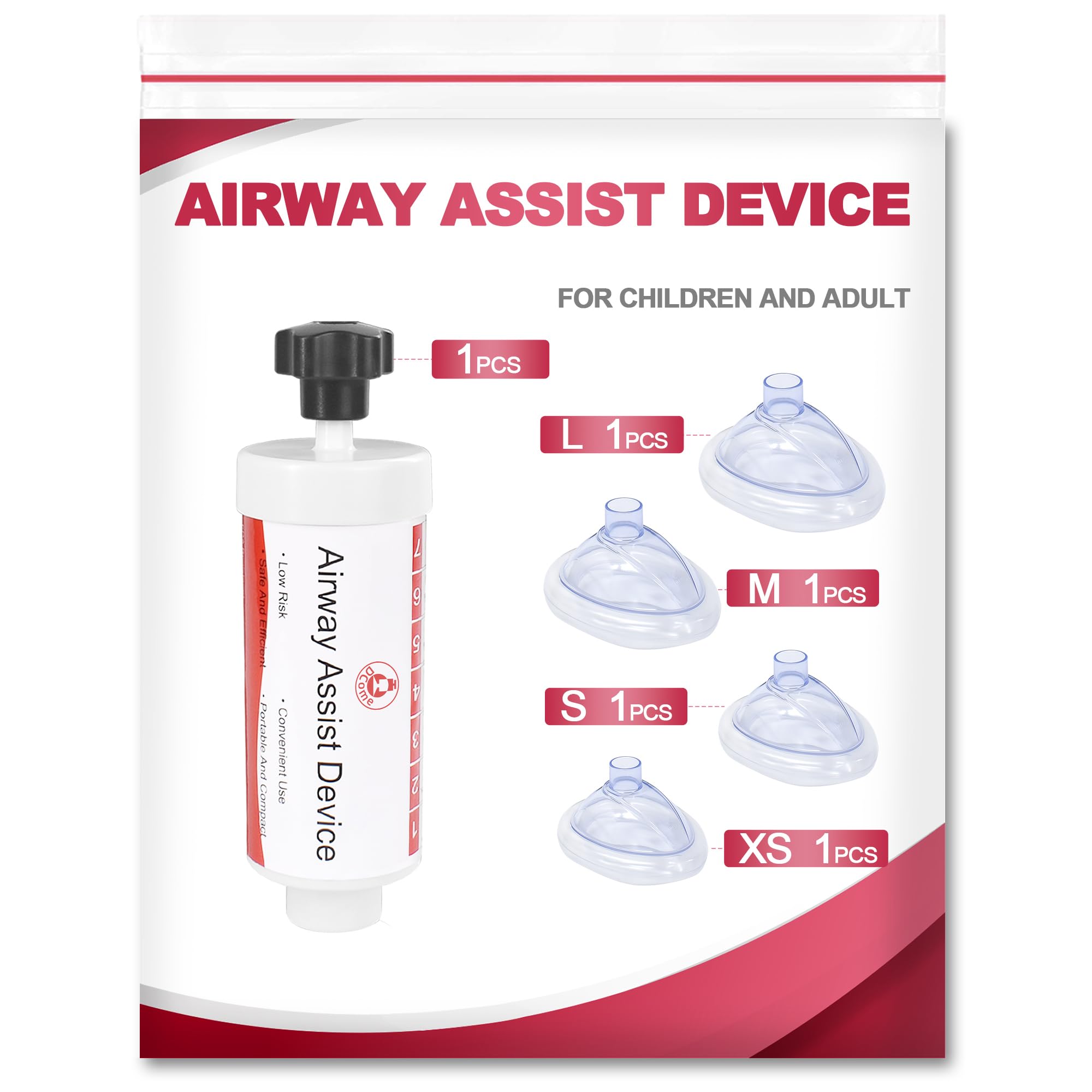 DCome Child & Adult Removal Suction Apparatus for Removing Blocked Objects, Effective & Portable Device with 4 Size Masks, Easy to Carry, Safe & Strong, Authorized US Patented Product