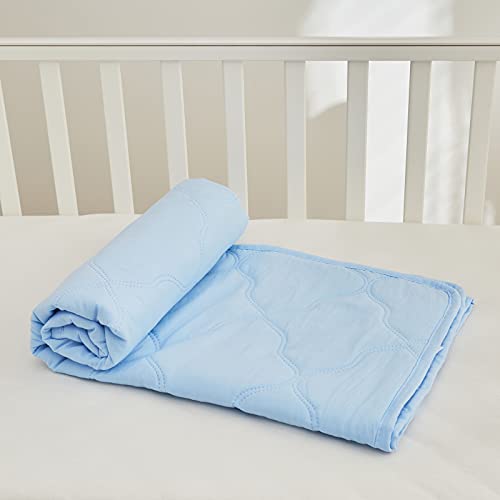 Down Alternative Toddler Quilt Comforter Super Soft Design for Baby Boys Girls, Breathable Quilted Crib for Winter Nap Sleeping Nursery Bed Light Blanket - 39”x59” Blue