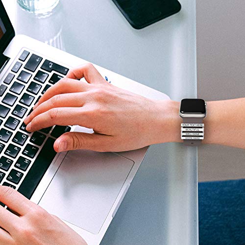 Callancity 4pcs/Set Personalized Watch Band Charms Decorative Ring Loops Compatible for Apple Watch Silicone Bands 38mm 42mm 40mm 44mm 41mm 45mm(No Watch and Band)
