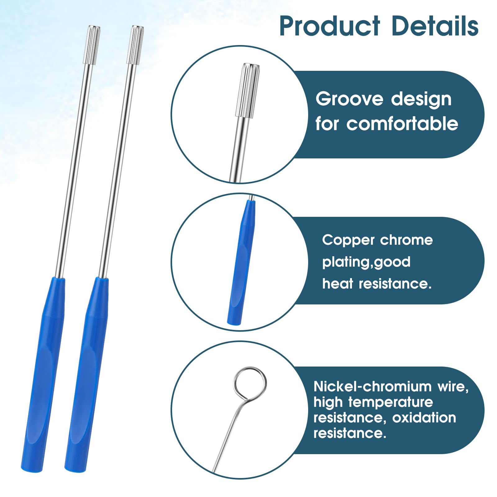 2 Pieces Inoculation Loop Mycology Reusable Supplies Inoculation Loop Kit with 70 Replaceable Chromium Alloy Needle Tip Inoculation Loops for Kit Laboratory Research Tools