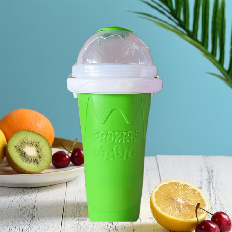 2 Packs Slushie Cup,Slushy Cup,Magic Quick Frozen Smoothies Cup,Portable Double Layer Slushy Maker Cup,Slushie Maker Cup with Straw and Spoon,Gift for Everyone