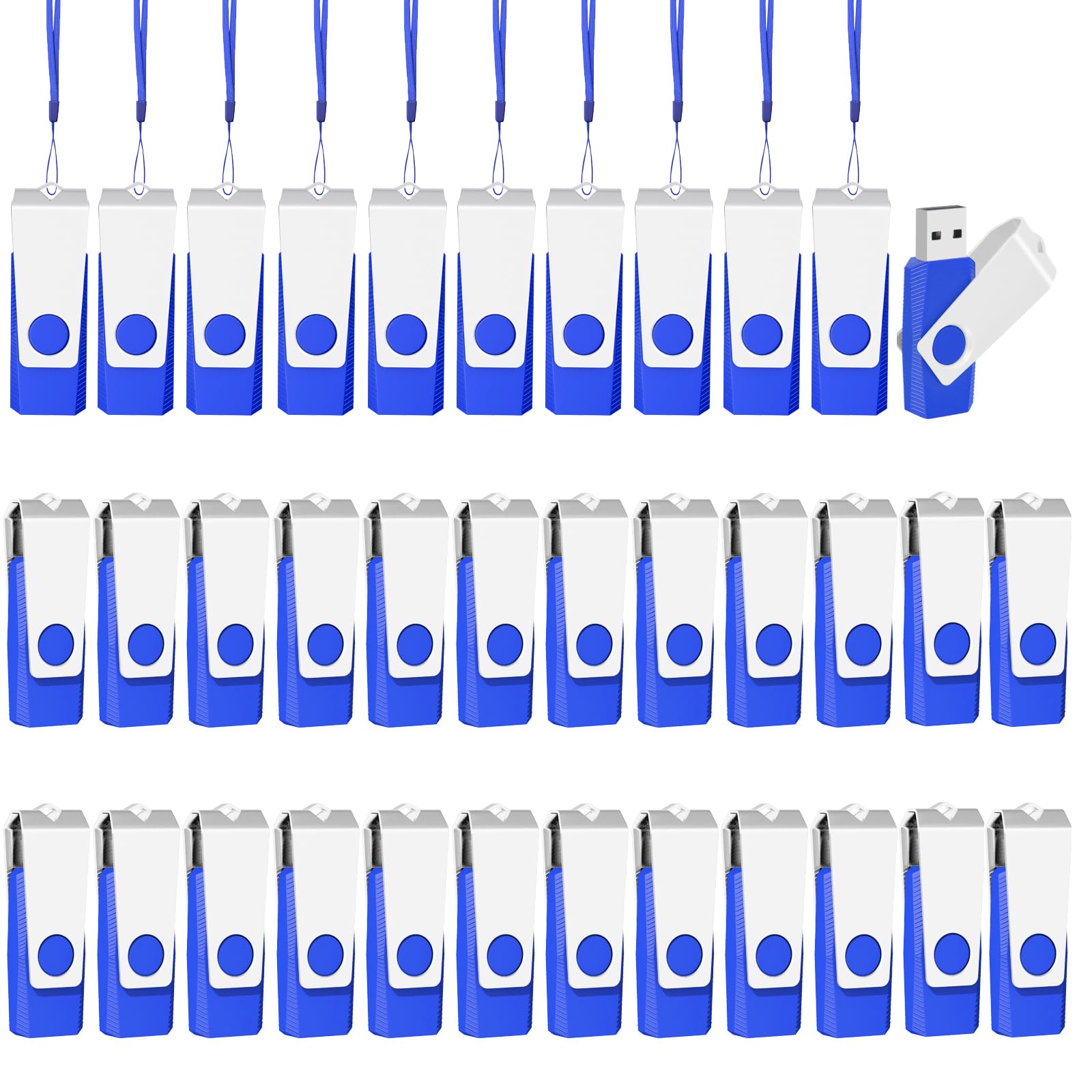 20PCS 2GB Bulk Flash Drives USB 2.0, EASTBULL Swivel Thumb Drives USB Drives Bulk (10 Colors, 20 Units)