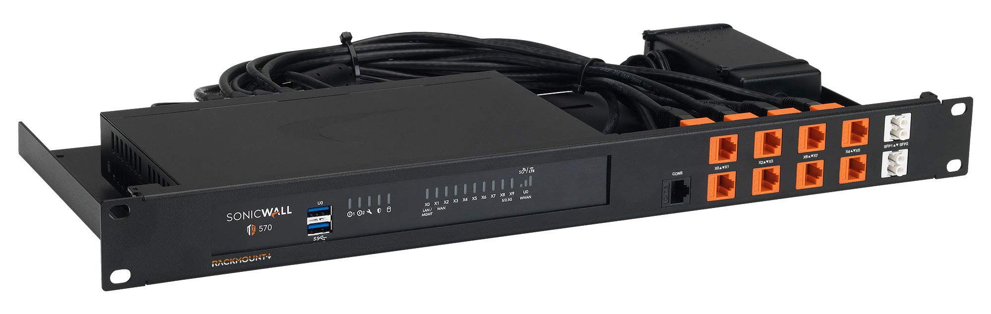SonicWall TZ570 Network Security Appliance (02-SSC-2833) Bundled with a Rackmount.IT RM-SW-T9 - Rackmount Kit for SonicWall TZ570 and SonicWall TZ670