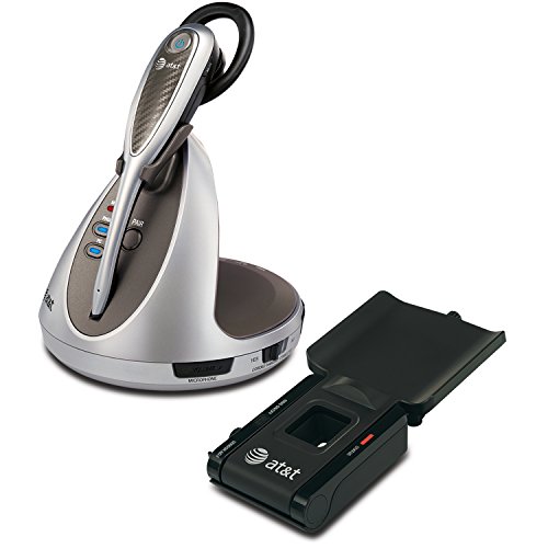 AT&T TL7912 DECT 6.0 Cordless Headset with Softphone Call Manager and Handset Lifter, Silver, Silver/gold