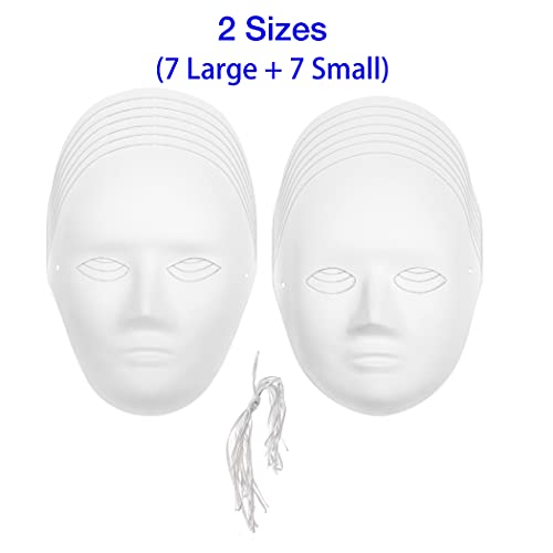 CALPALMY 30 Pack 2 Sizes Paper Mache Masks - Create Artistic Craft Projects from Wall Decorations to Theater and Halloween Costumes; Party, Masquerade Parties and Classroom Art