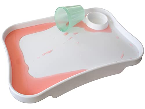 SpillyTray | Hard Plastic Kid's Placemat with Elevated Ridge and Non-Slip Surface on Bottom | Multi-use Kid's Tray | Contain Mealtime Spills and Craft Messes Within Child's Tray | BPA Free