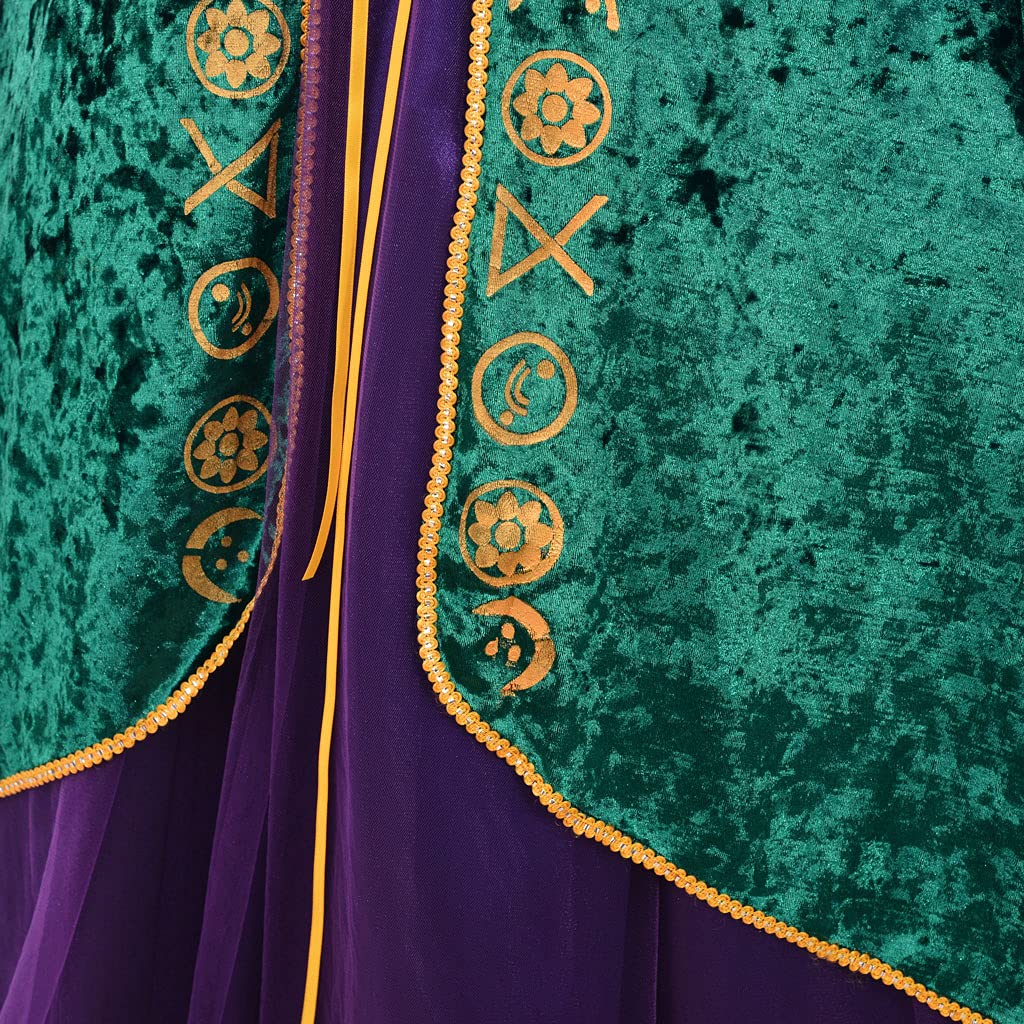 1791's lady Women Green Velvet Dress Halloween Witch Cosplay Costume