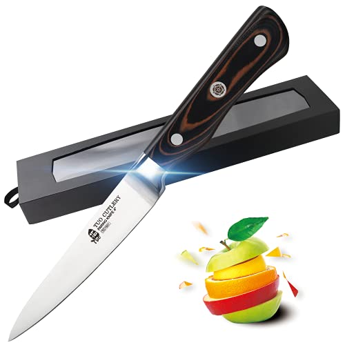 TUO Paring Knife-4 inch Fruit Peeling Paring Knife-German Stainless Steel Small Kitchen Knife-G10 Full Tang Handle-Legacy Series