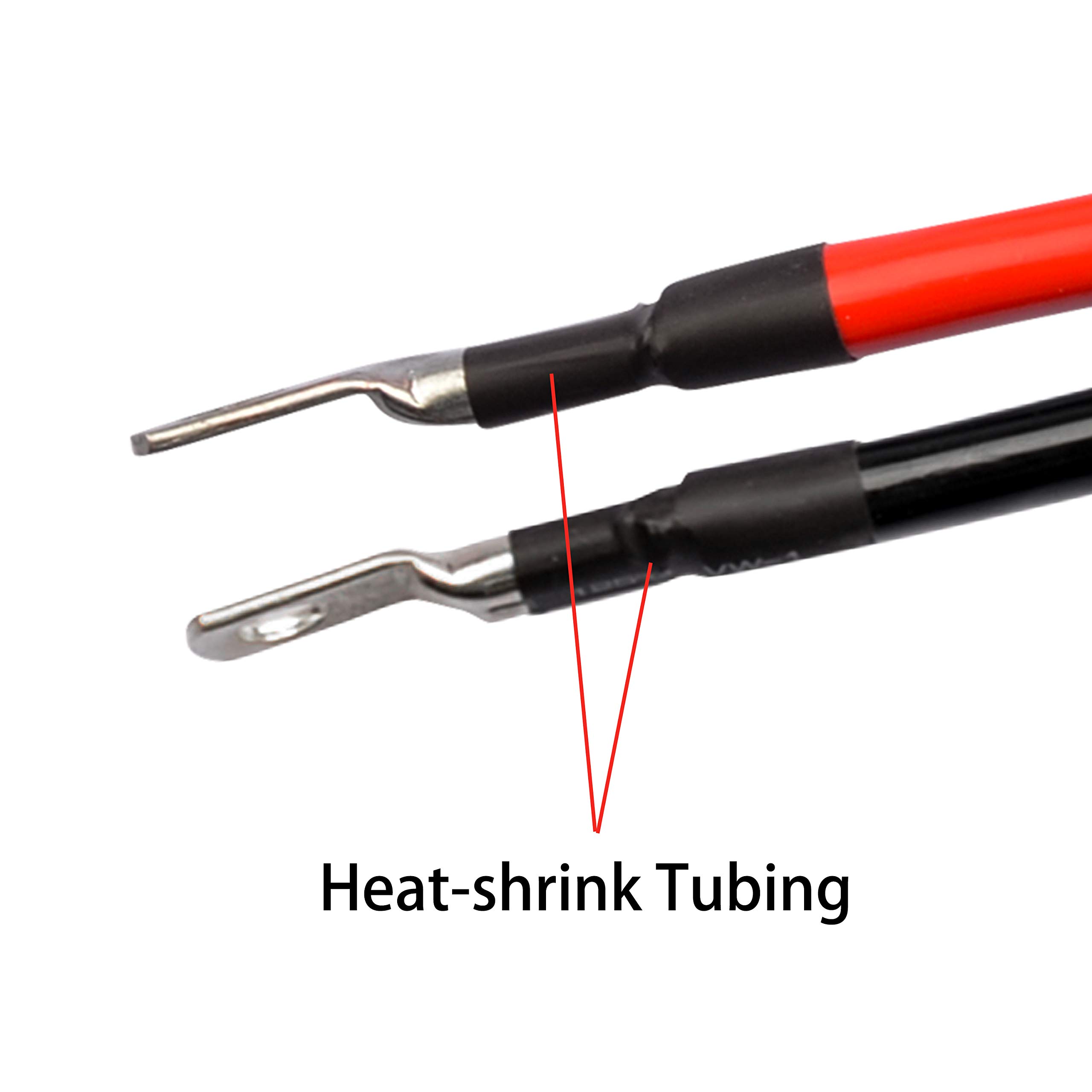 2 AWG Gauge Red + Black Pure Copper Battery Inverter Cables Solar, RV, Car, Boat 4ft 3/8 + 5/16 in Lugs