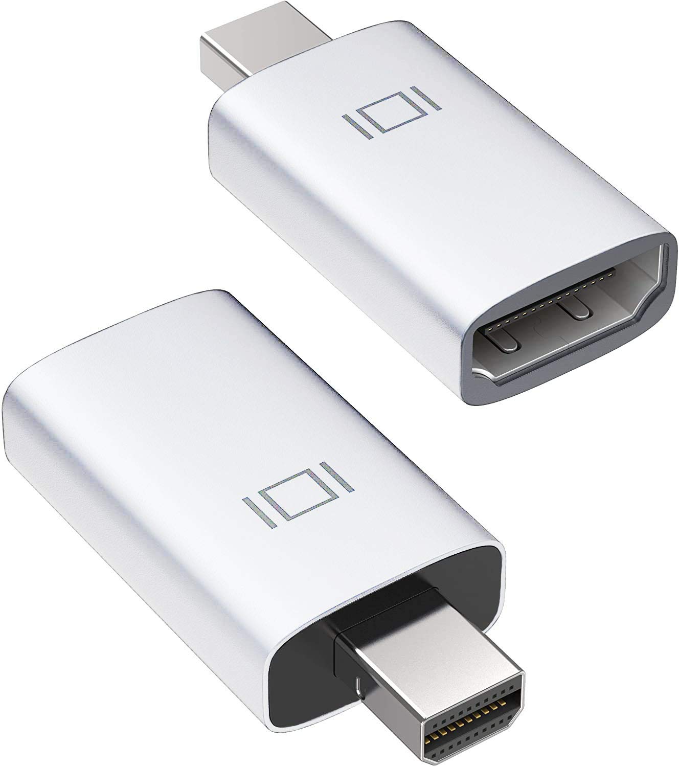 Mini DisplayPort to HDMI 1080P Female Adapter 2 Pack, Thunderbolt to HDMI Converter Compatible with MacBook Air 2022 and Before, MacBook Pro 2015 and Before, Surface Pro 2 3 4 6 and More