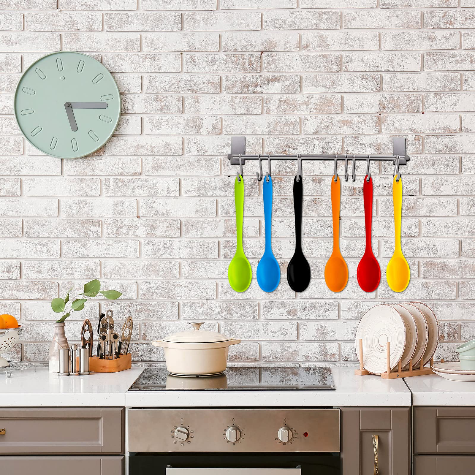 18 Pieces Small Silicone Spoons Mixing Nonstick Cooking Spoons Heat Resistant Silicone Serving Spoon for Kitchen Baking Stirring Mixing Tools, 6 Colors