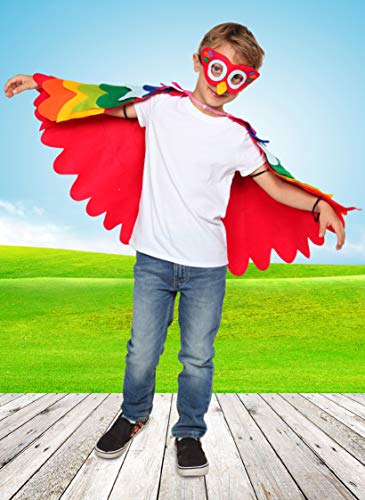 Dress Up America Parrot Costume - Cute, Fun, Flying Parrot Costume for Kids (Toddler 4/Small 4-6)