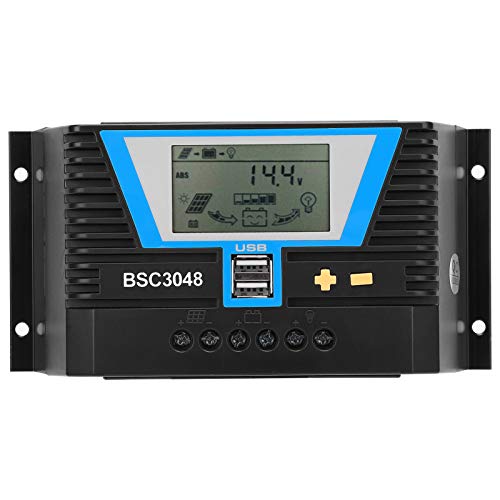 30A PWM Solar Controller,Solar Charge Controller, Solar Charge Controller, Solar Charge Controller, Solar Controller for Different Batteries BSC3048 30A 12V/24V/36V/48V Charge Controller