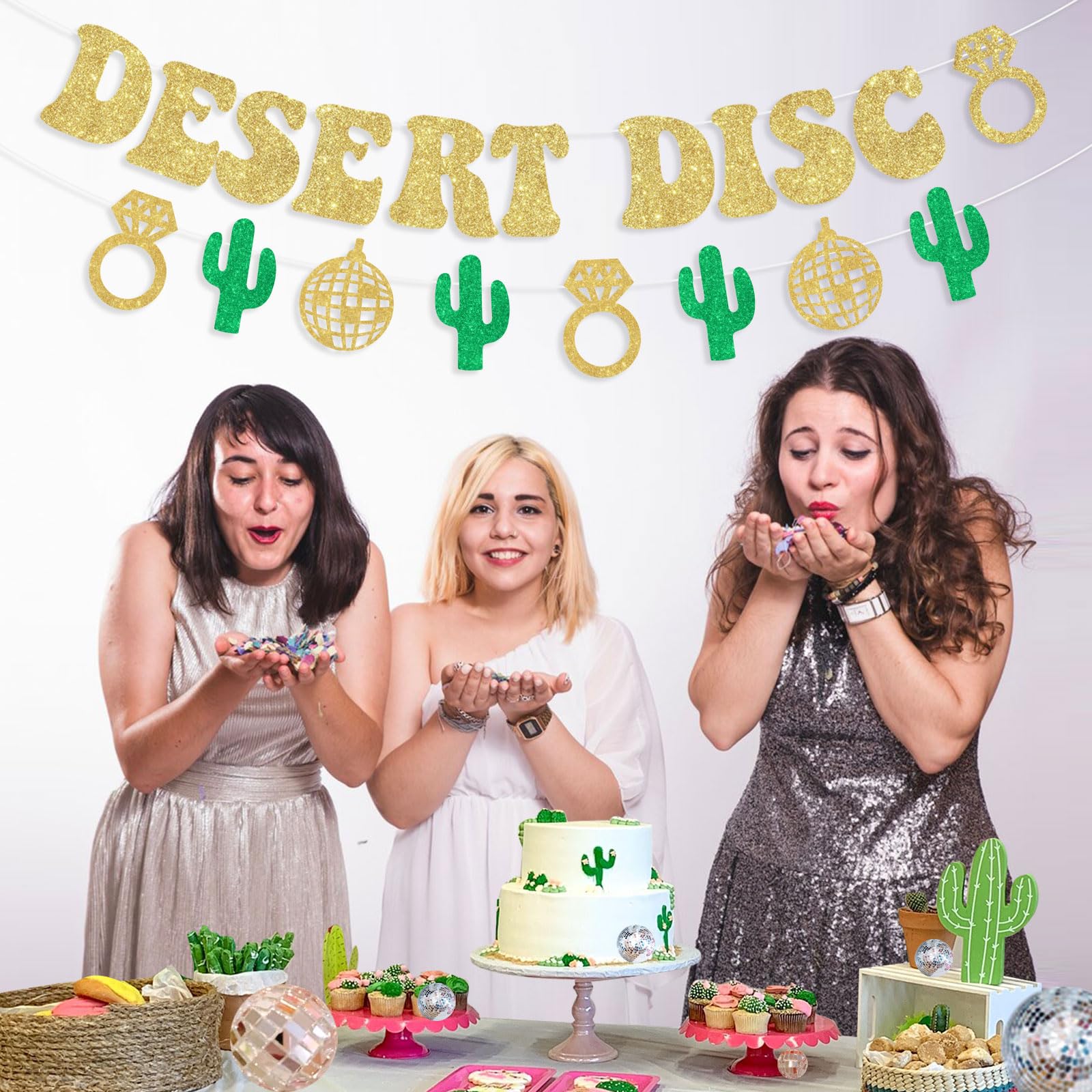 kreat4joy Desert Disco Bachelorette Party Decorations, Desert Party Decorations Banners Garland for Girl Cactus Bridal Shower Decorations Bachelorette Wedding Engagement