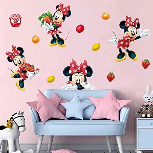 SchwartsCount-Minnie Mouse Wall Decals, Minnie Mouse Wall Stickers, Disney Minnie Wall Decals, Removeable Vinyl Cartoon Peel and Stick Large Sticker