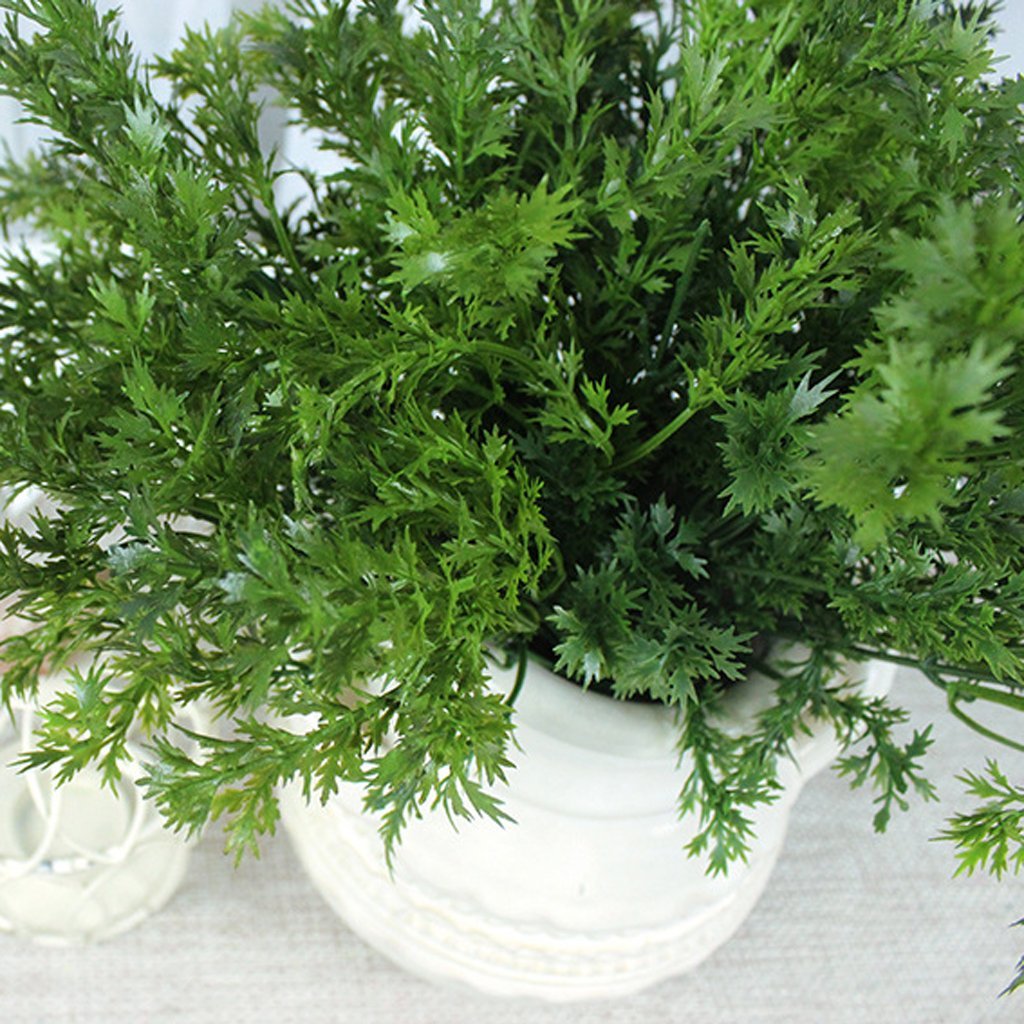 2 Bunches Plastic Artificial Parsley Grass Rosemary Plants fit for Home Garden Decoration