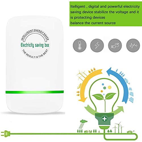 2 Pack Power Saver, Electricity Energy Saver, Household Power Saver, Smart US Plug Electricity Saving Box Device for Office Market (White)