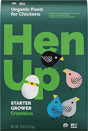 Hen Up Organic | Starter Grower Crumbles - Non-GMO Baby Chick Food | 25 Pound (25 lb) Bag