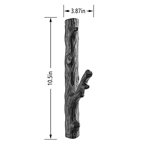 Danya B. Cast Iron Tree Branch Wall Hook 2-Piece Set | Wall Mounted | For towels, bags, purses, coats, jackets, scarves, hats, caps, robes | Use in Entryway, Bedroom, Hallway, Bathroom, Kitchen- Brown
