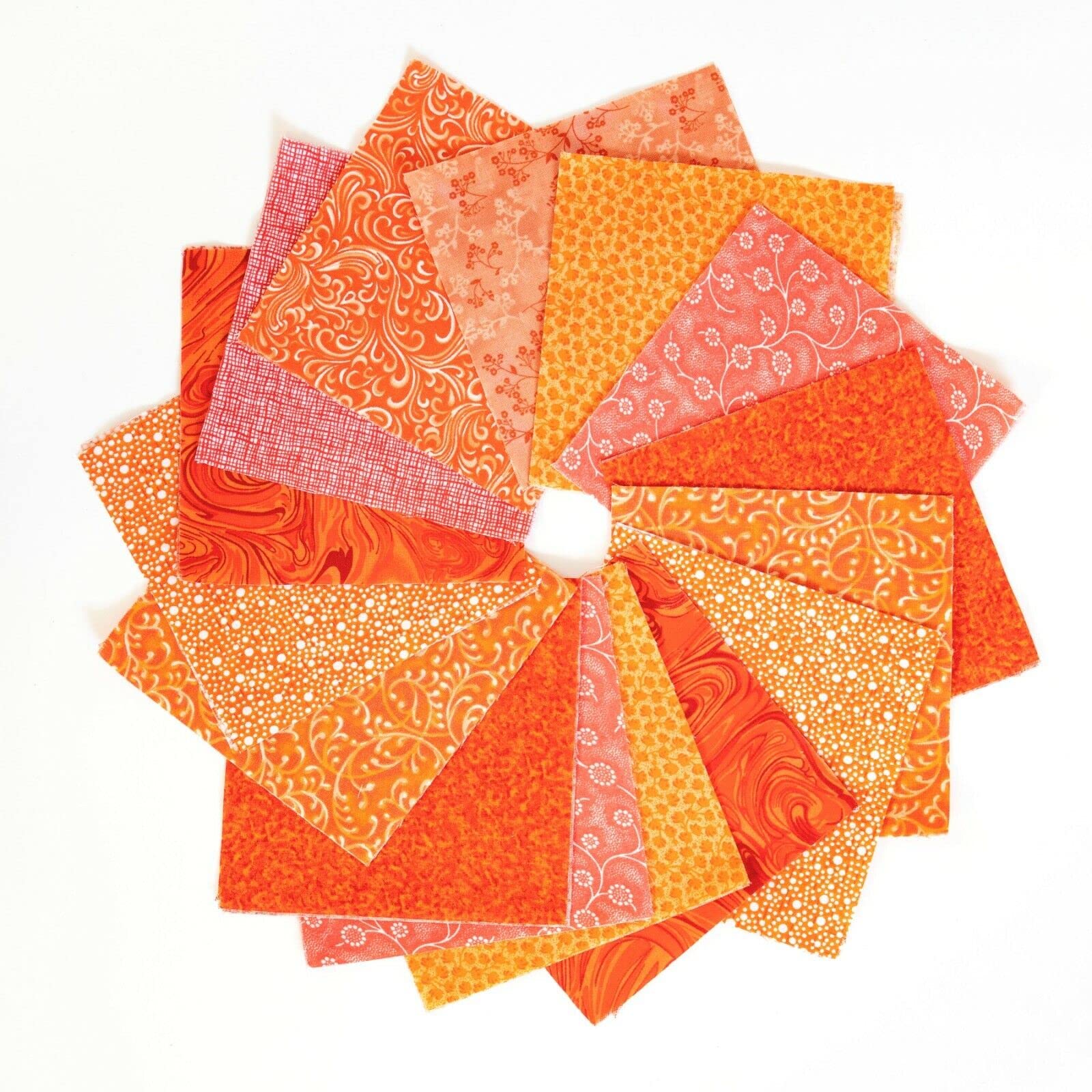 18-pc It's All Orange Jelly Roll 2.5" pre-Cut 100% Cotton Fabric Quilting Strips