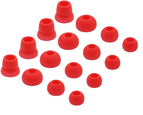 BLLQ Red Replacement Silicone Ear Tips Earbuds Buds for Powerbeats 3 Wireless Beats by dre Headphones, Eartips 16PCS 8 Pairs 4 Size Options for Powerbeats3 Red pbr16