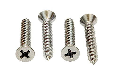 Bolt Dropper 8 x 1-1/4"'' Chrome Coated Stainless Flat Head Phillips Wood Screw, (25 Pack), 18-8 (304) Corrosion Resistant