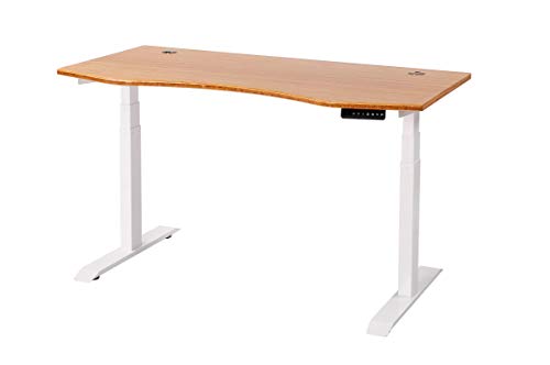 UNICOO Bamboo 55.1 x 27.6 inches Universal Table Top for Standard and Sit to Stand Height Adjustable Home and Office Desk Frames. (Bamboo Table Top-Nature)