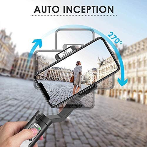 Gimbal Stabilizer for Smartphone, 3-Axis Phone stabilizer with Tripod, Foldable Phone Gimbal for Android and iPhone 14 PRO MAX, Stabilizer for Video Recording with 600° Auto Rotation - hohem iSteady X
