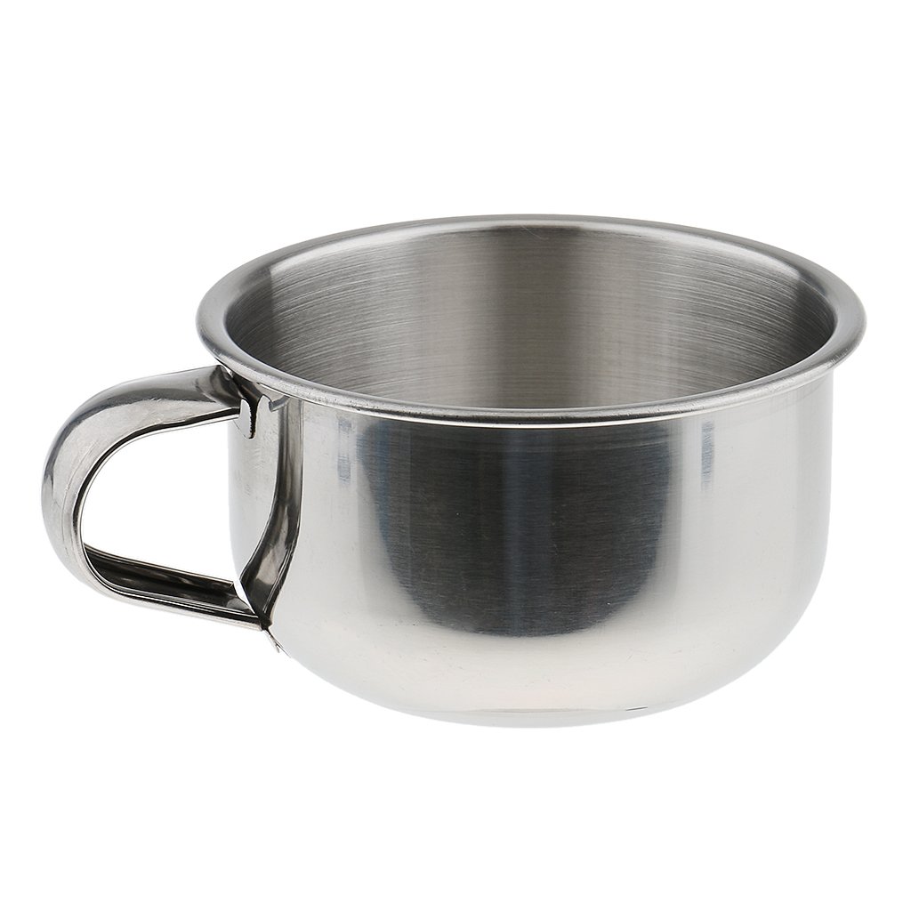 Baosity 5 Pc Durable Stainless Steel Mens Barber Shaving Mug Bowl Soap Cup for Brush